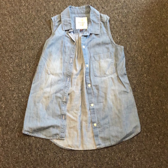 SO | Tops | Womens Xs Denim Sleeveless Shirt | Poshmark